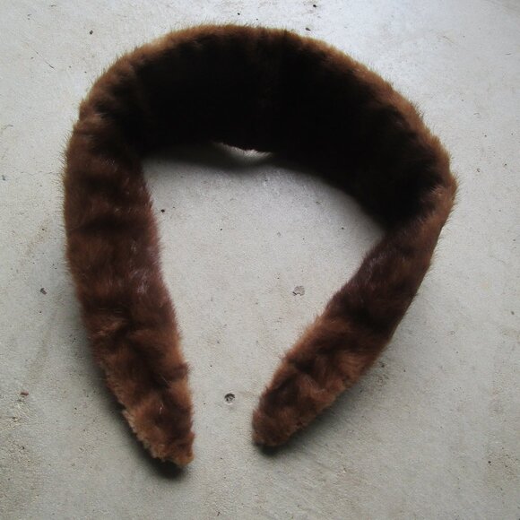 Vintage | Accessories | Vintage Genuine Mink Fur Collar Wrap Satin ...